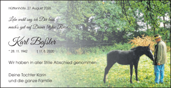 Traueranzeigen von Karl Baßler | OstalbTrauer