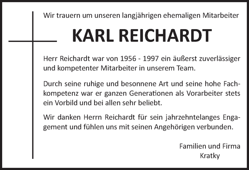 Traueranzeigen von Karl Reichardt | OstalbTrauer Traueranzeigen von Karl Reichardt | OstalbTrauer