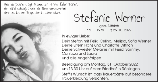 Traueranzeigen von Stefanie Werner | OstalbTrauer Traueranzeigen von Stefanie Werner | OstalbTrauer