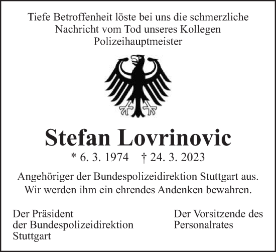 Traueranzeigen von Stefan Lovrinovic | OstalbTrauer Traueranzeigen von Stefan Lovrinovic | OstalbTrauer